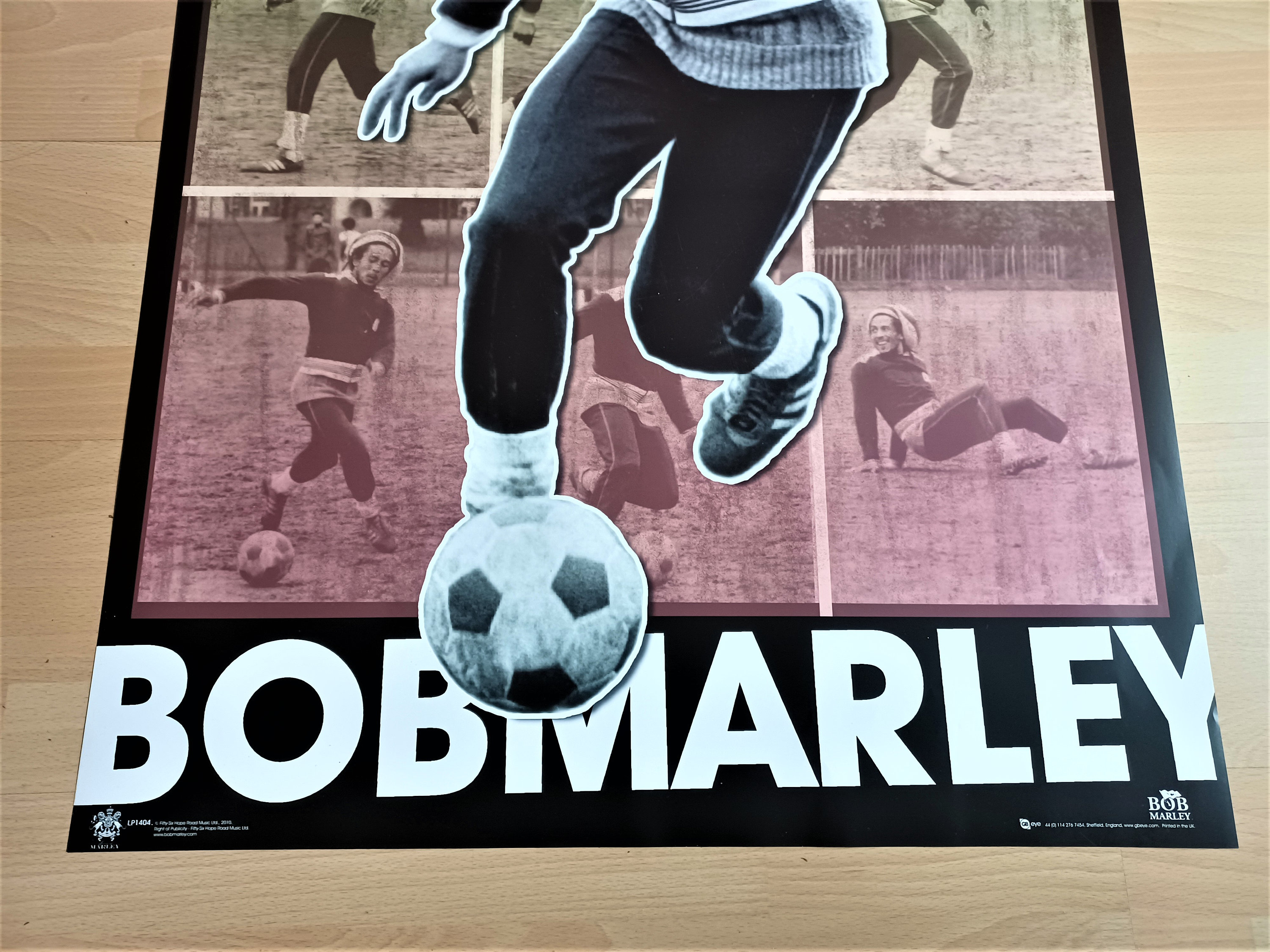 Bob Marley Playing Soccer Poster