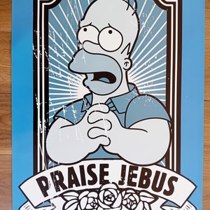 The Simpsons Praise Jebus Original 2007 Poster - Etsy