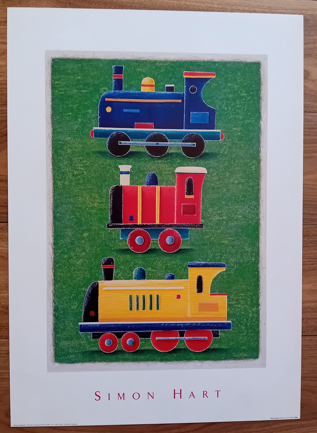 Simon Hart 'three Trains' Authentic 1996 the Art Group Print - Etsy
