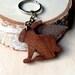 Wooden Rabbit Keychain Walnut Wood Animal Bunny Keychain | Etsy