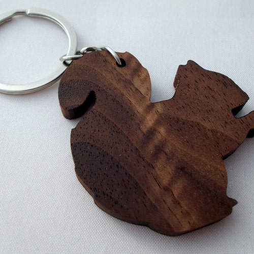 Wooden Cow Keychain Walnut Wood Animal Keychain - Etsy