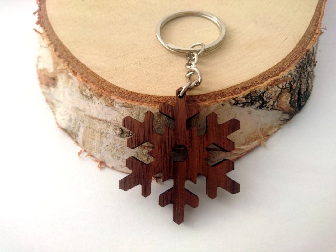 Wooden Snowflake Keychain, Winter's Wooden Keychain, Cool Keychain ...