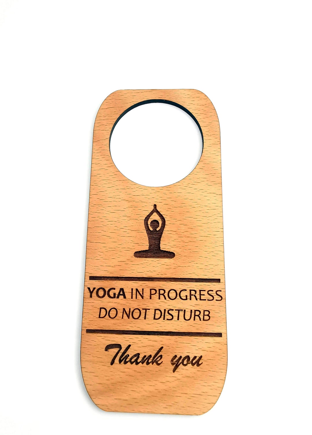 Personalized Yoga in Progress Wooden Door Sign - Etsy
