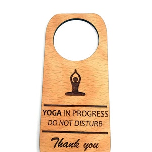 Personalized Yoga in Progress Wooden Door Sign - Etsy