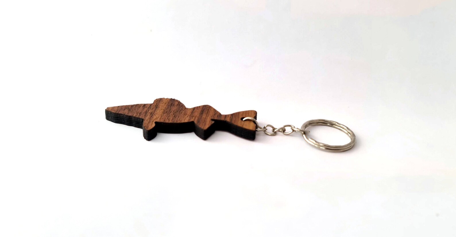 Walleye Fish Wooden Keychain Walnut Wood Animal Keychain - Etsy