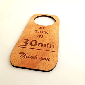 Personalized Be Back Wooden Door Sign, Door Sign, Custom Time Wooden ...