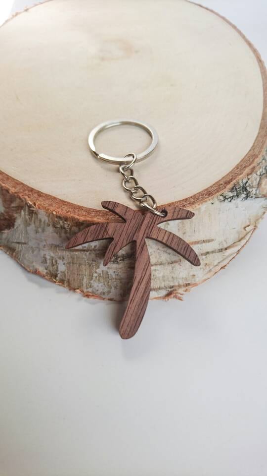 Wooden Palm Tree Keychain Walnut Wood Caribbean Keychain - Etsy Canada