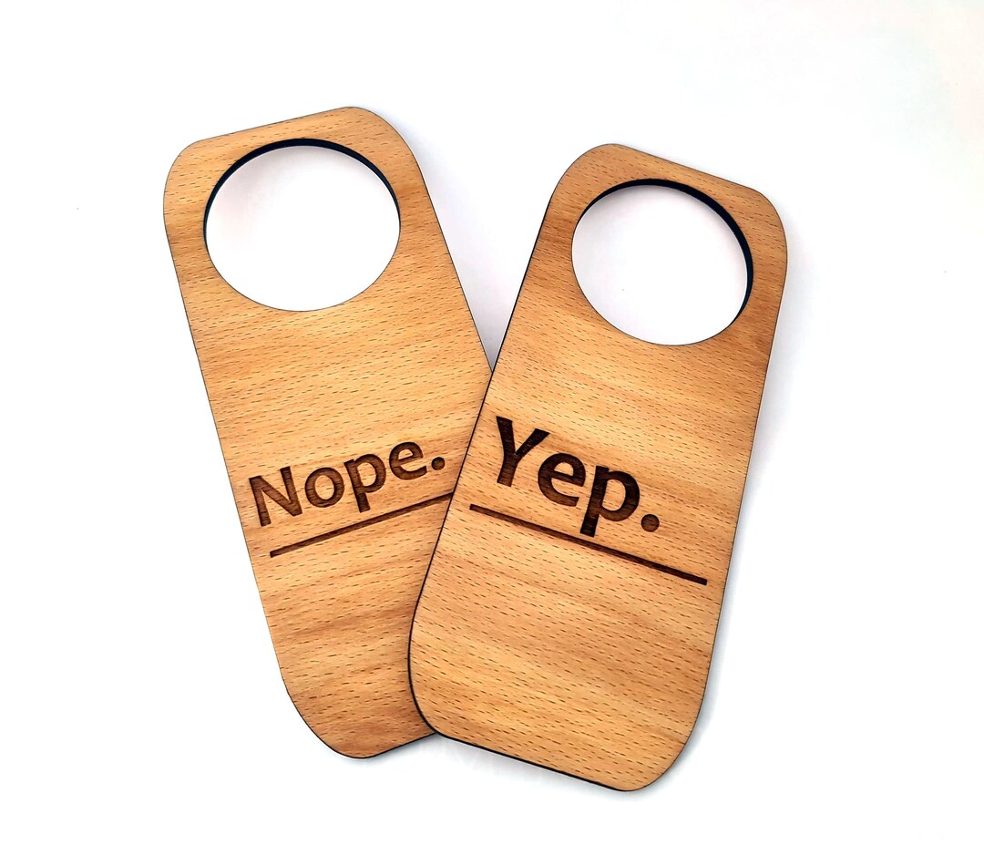 Personalized Do Not Disturb Wooden Door Sign Yep Nope Sign Door Sign
