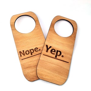 Personalized Do Not Disturb Wooden Door Sign, Yep Nope Sign, Door Sign ...