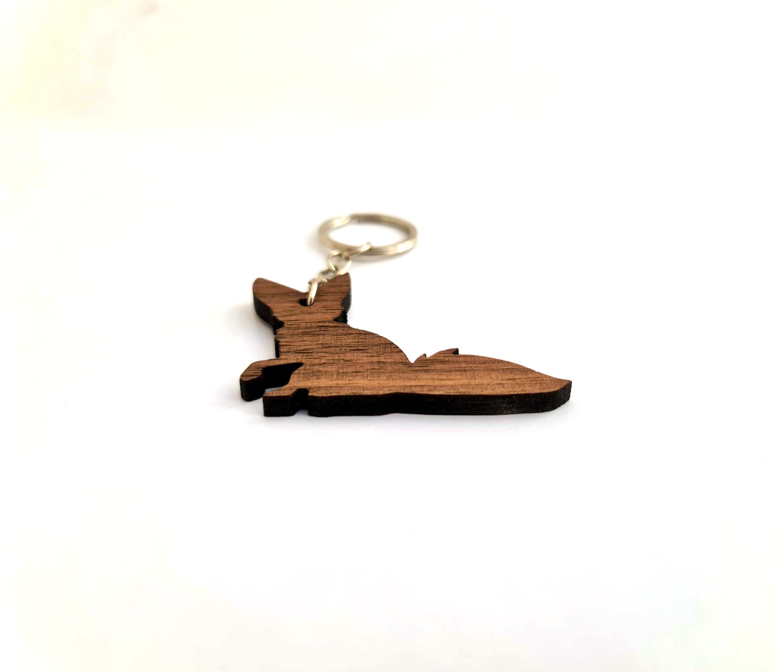 Wooden Desert Fox Keychain Walnut Wood Animal Keychain - Etsy