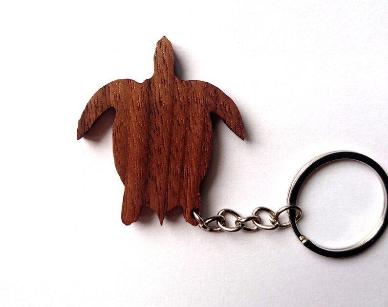Wooden Turtle Keychain Walnut Wood Animal Keychain - Etsy UK