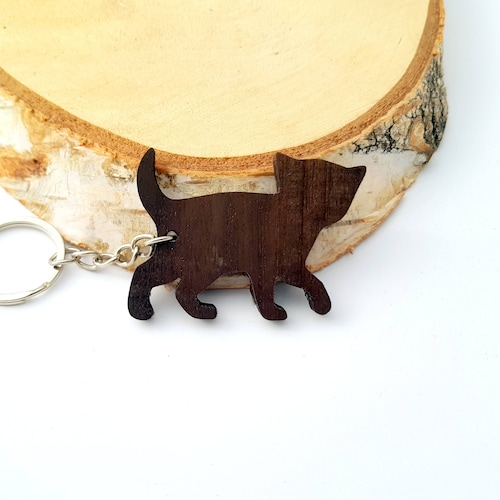 Wooden Turtle Keychain Walnut Wood Animal Keychain - Etsy