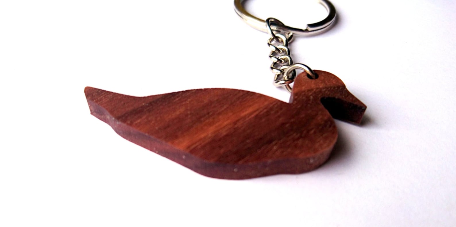 Wooden Duck Keychain Walnut Wood Animal Keychain | Etsy