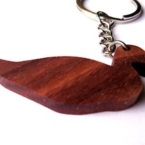 Wooden Duck Keychain, Walnut Wood, Animal Keychain, Environmental ...