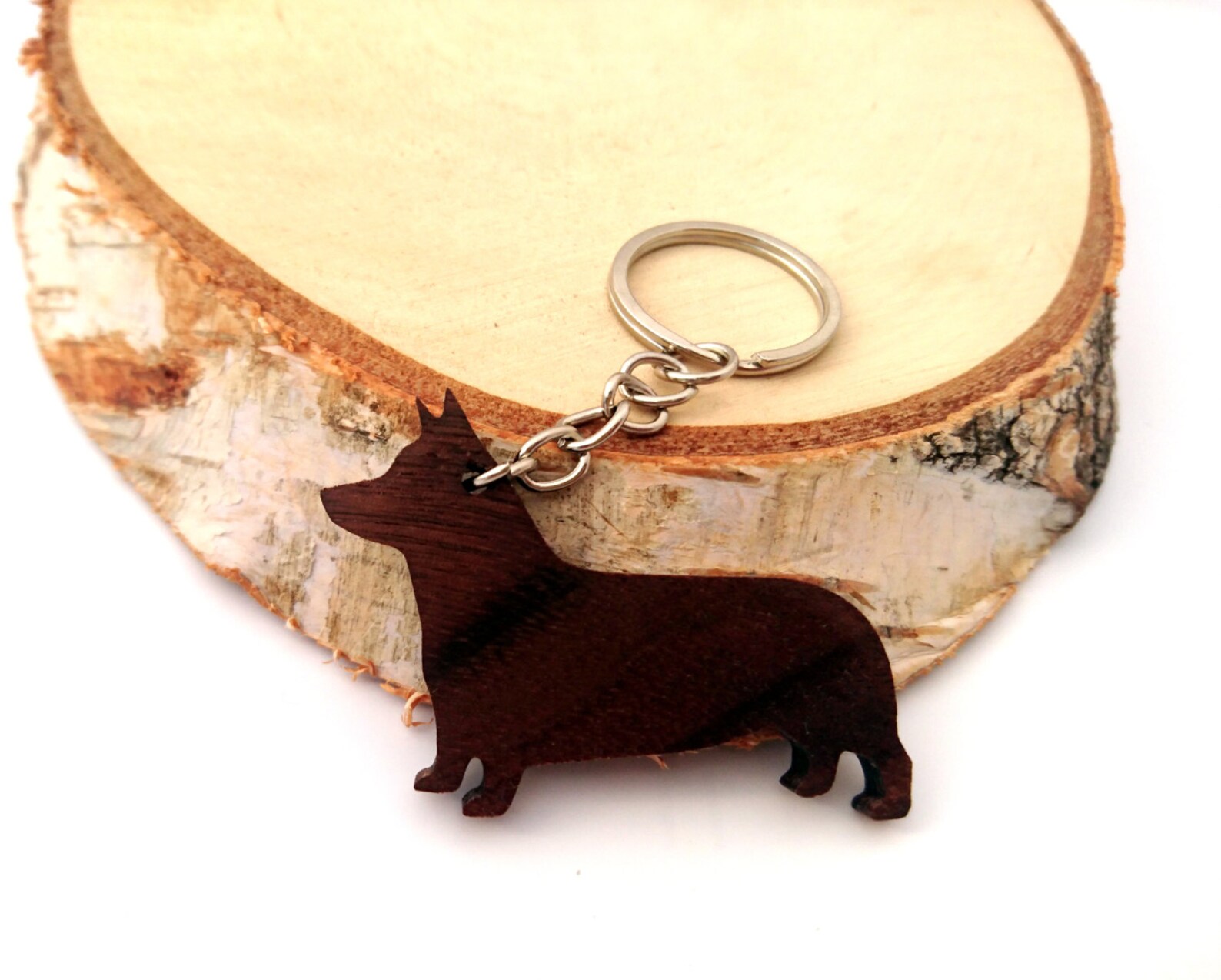 Wooden Welsh Corgi Dog Keychain Corgi Animal Keychain Dog - Etsy