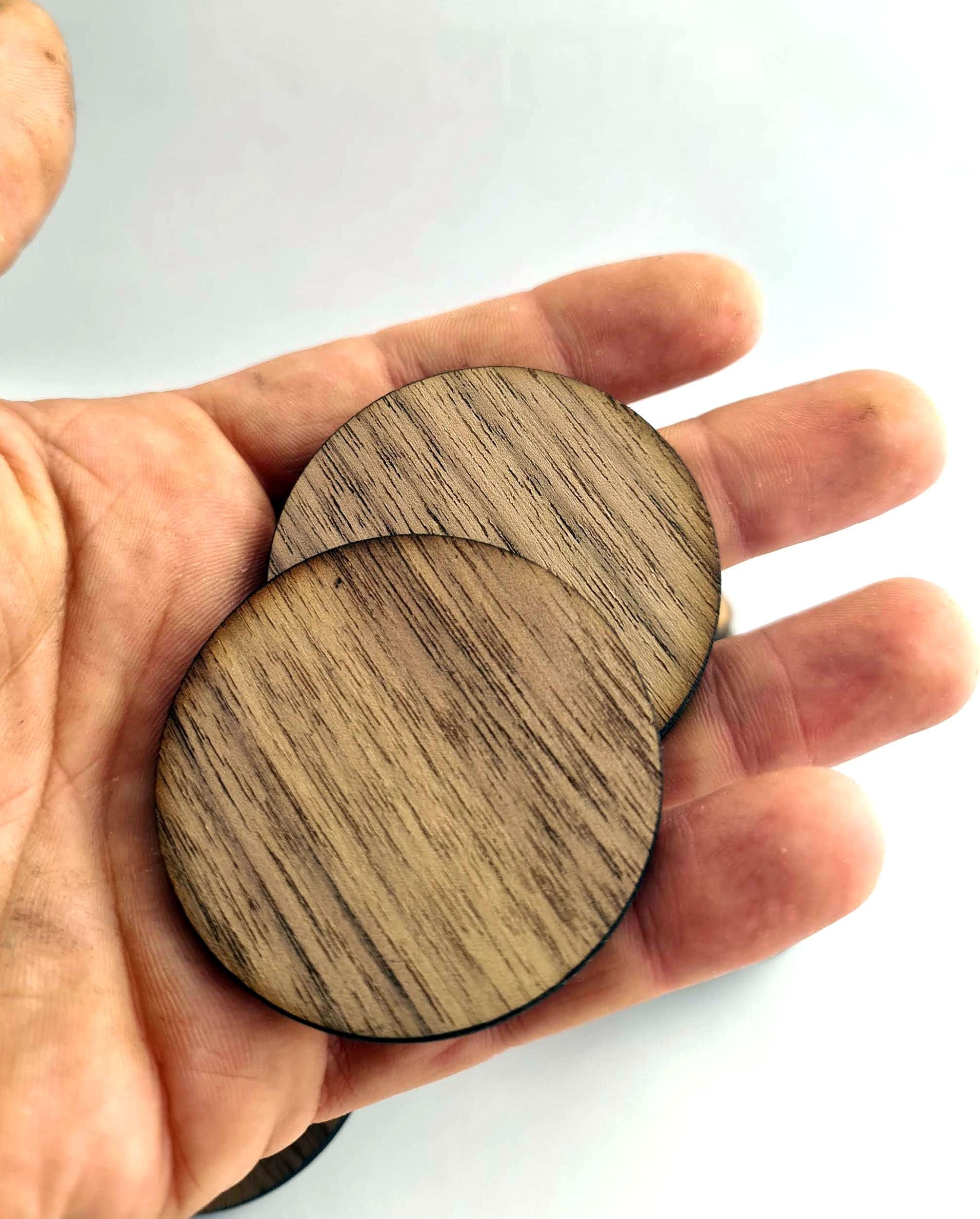 100 Pcs Unsanded Walnut Circles, Unfinished Cutouts, Walnut Wood ...