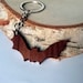 Wooden Bat Keychain, Walnut Wood, Animal Keychain, Environmental ...