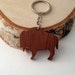 Wooden Buffalo Keychain, Walnut Wood, Animal Keychain, Environmental ...