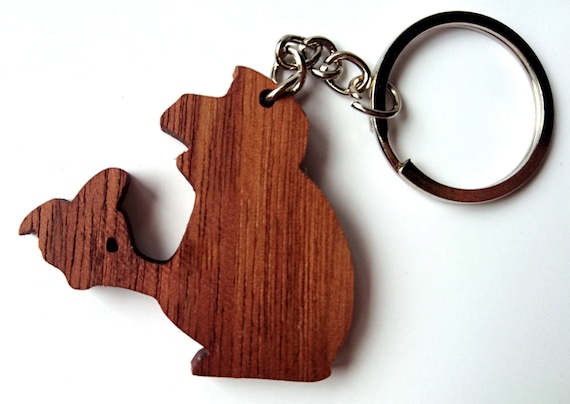 Wooden Monkey Keychain Walnut Wood Animal Keychain Ape | Etsy