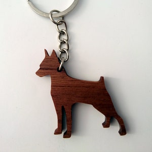 Wooden Doberman Keychain Walnut Wood Dog Keychain - Etsy