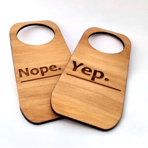 Personalized Do Not Disturb Wooden Door Sign, Yep Nope Sign, Door Sign ...