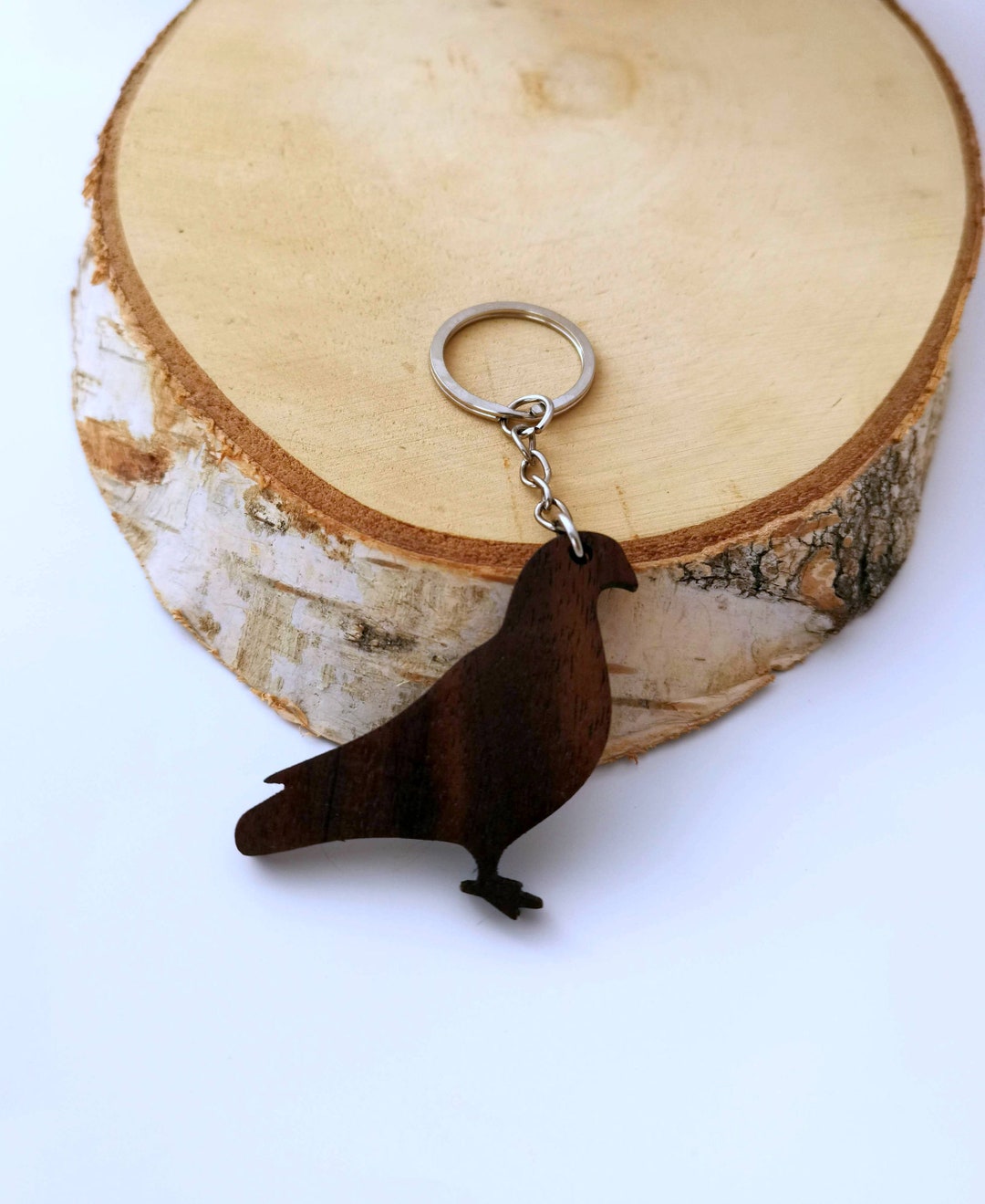 Wooden PIGEON Keychain, Animal Keychain, Pigeon Animal Keychain, Bird ...