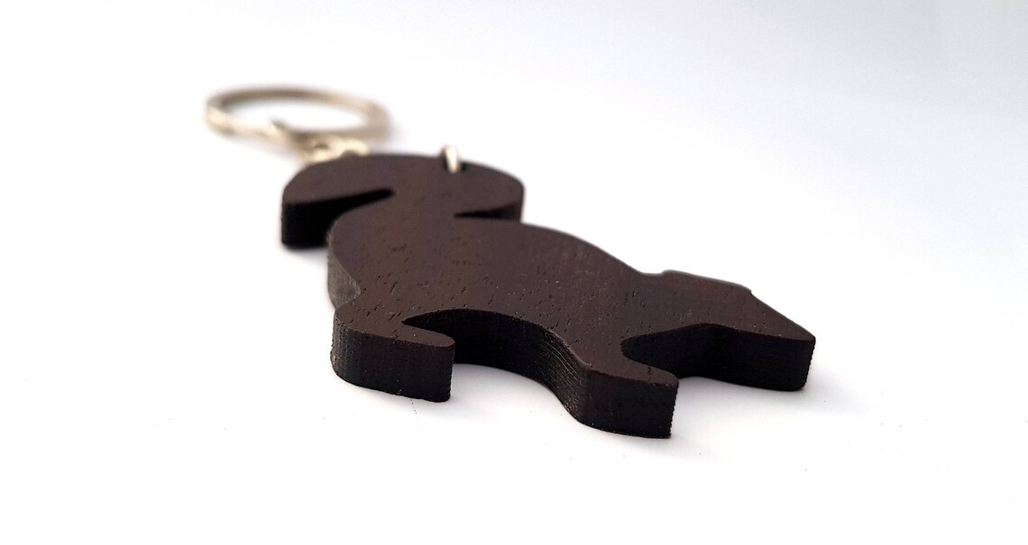 Wooden Skunk Keychain Walnut Wood Animal Keychain - Etsy