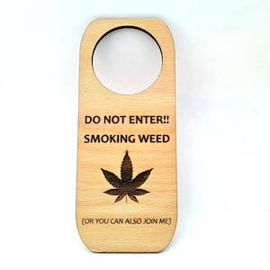 Personalized Smooking Weed Wooden Door Sign, Custom Side, Door Sign ...