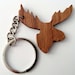 Wooden Moose Keychain, Walnut Wood, Animal Keychain, Environmental ...