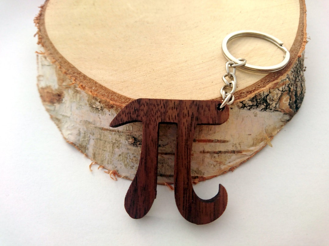 Wooden Pi Symbol, Mathematics Symbol Keychain, Nerd Gift Keychain ...