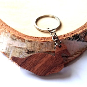 Wooden Duck Keychain, Walnut Wood, Animal Keychain, Environmental ...