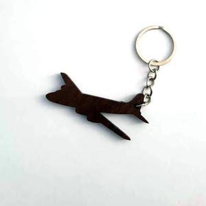 Wooden Airplane Keychain, Walnut Wood, Pilot Keychains, Custom Laser ...