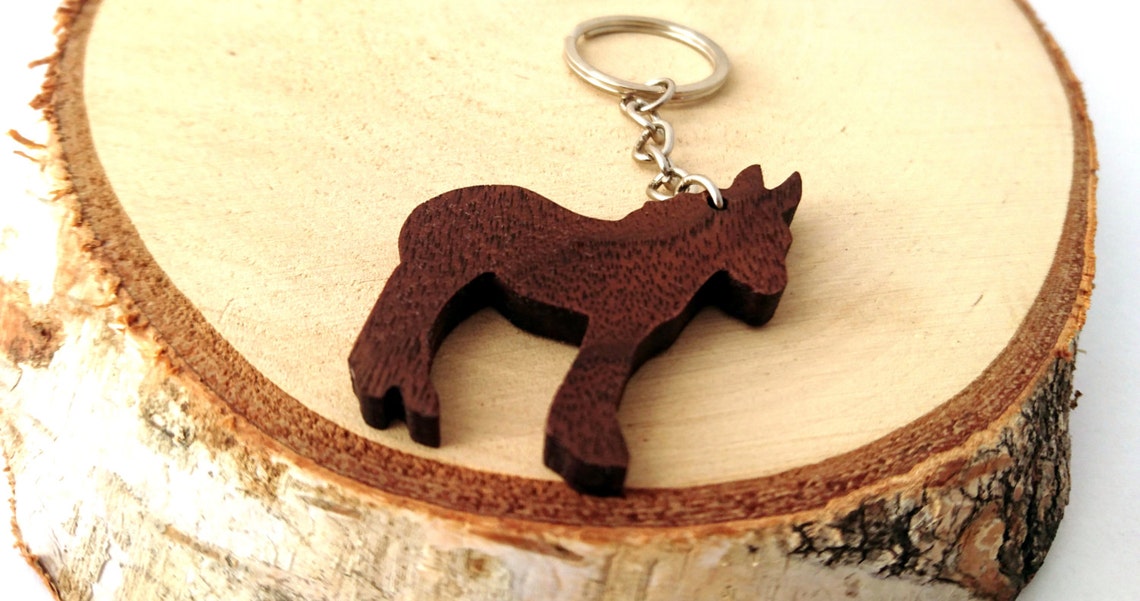 Wooden Donkey Keychain Animal Keychain Farm Animal Keychain - Etsy