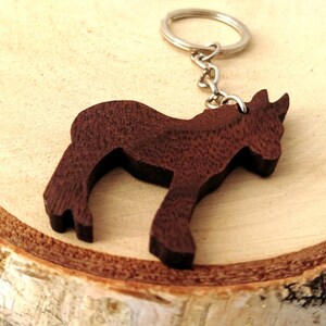 Wooden Donkey Keychain, Animal Keychain, Farm Animal Keychain, Walnut ...