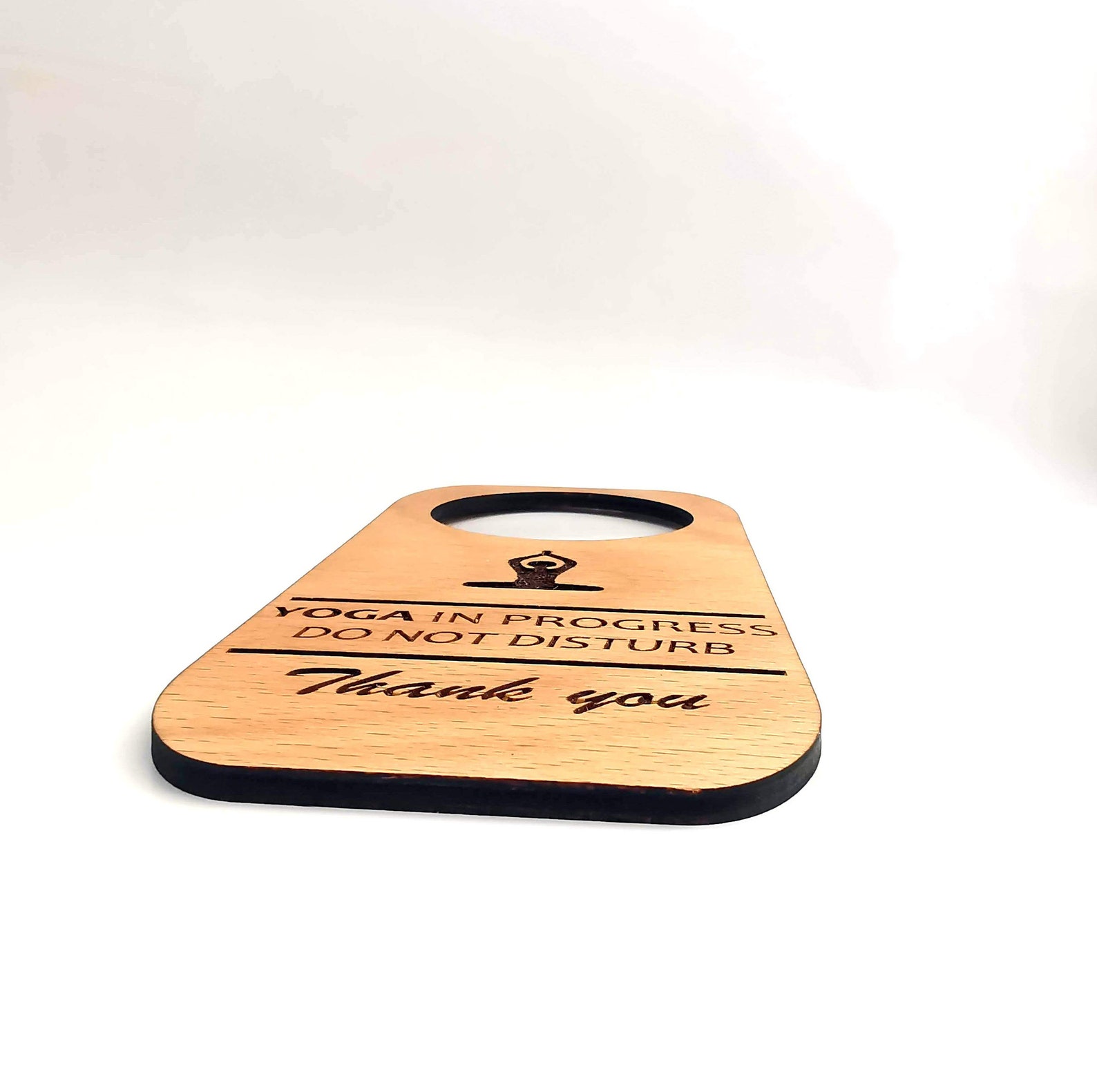 Personalized Yoga in Progress Wooden Door Sign - Etsy