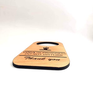 Personalized Yoga in Progress Wooden Door Sign - Etsy