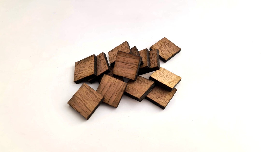 100 Pcs Walnut Wood Squares, Unfinished Diy Cutouts, Square Cutouts ...