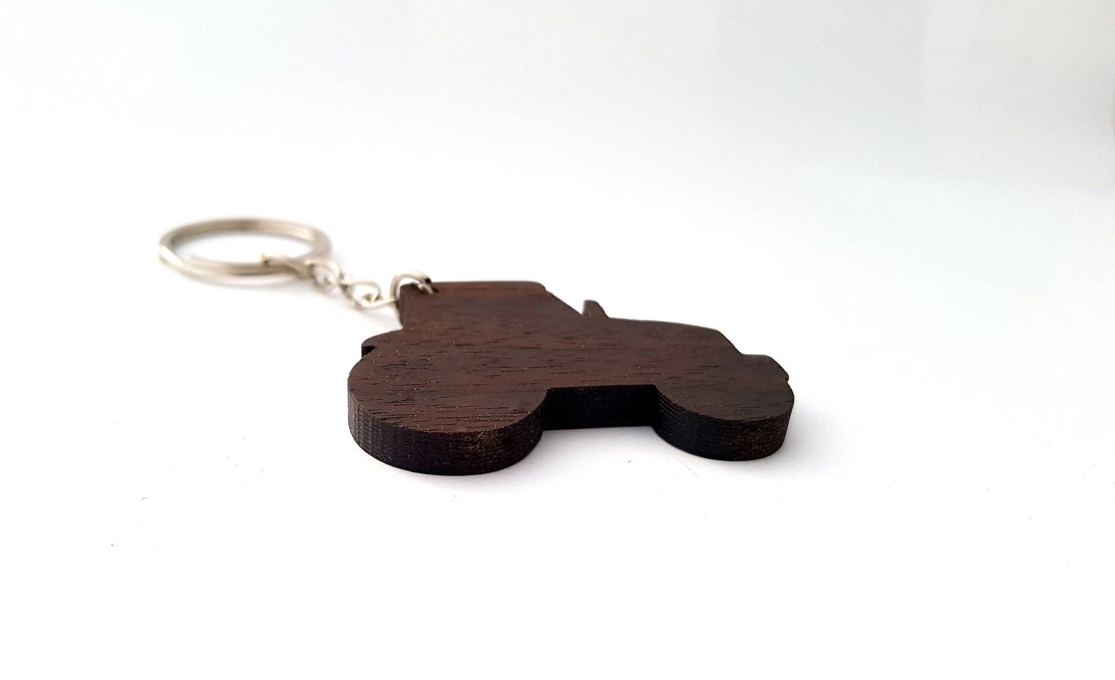 Tractor Wooden Keychain Farmer Keychain Walnut Wood - Etsy
