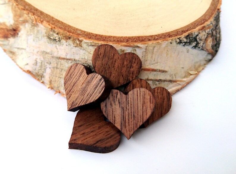 15x Small Wooden Hearts Walnut Wood Buyers Gifts Friends - Etsy