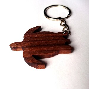 Wooden Turtle Keychain, Walnut Wood, Animal Keychain, Environmental ...