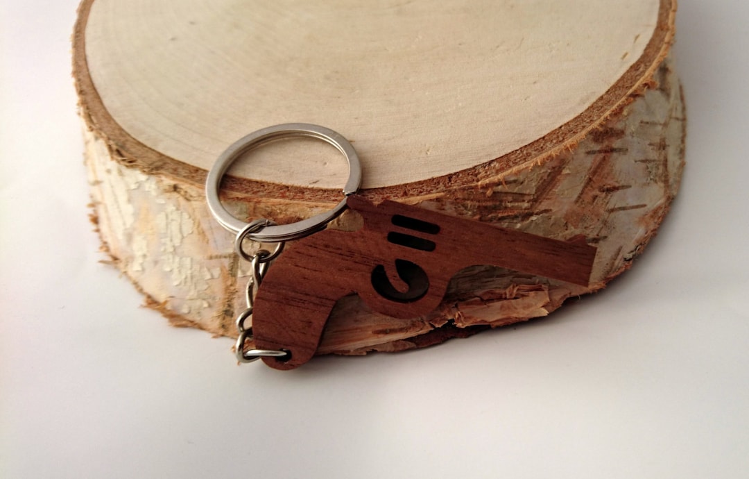 Wooden Gun Keychain Walnut Wood Revolver Keychain - Etsy