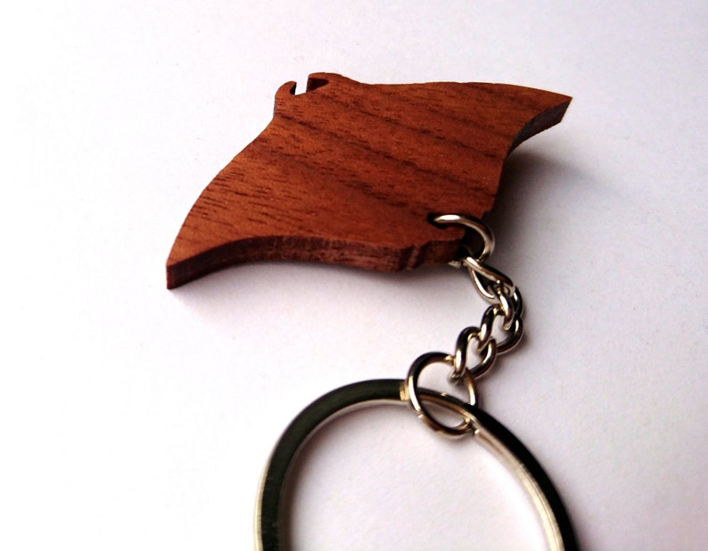 Wooden Manta Ray Keychain Walnut Wood Animal Keychain - Etsy
