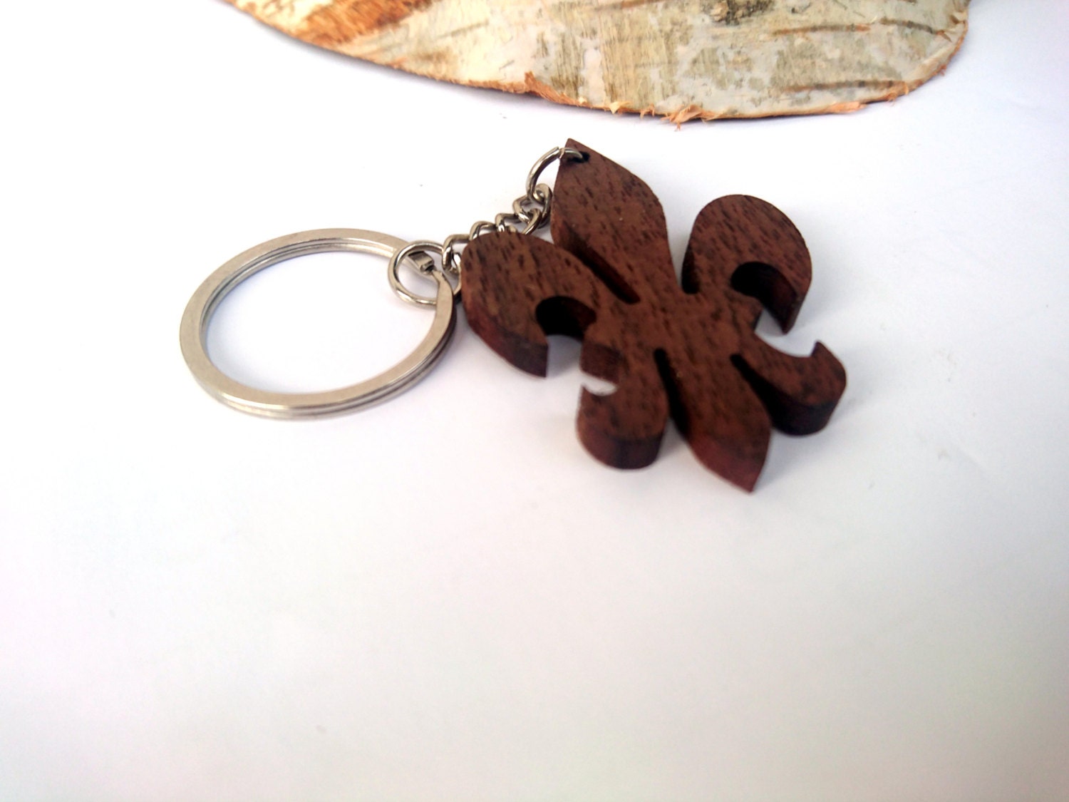 Wooden Lily Keychain French Keychain Fleur-de-lis Keychain - Etsy