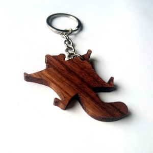 Flying Squirrel Wooden Keychain, Squirrel Animal Keychain, Wooden ...