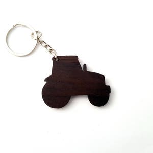 Tractor Wooden Keychain, Farmer Keychain, Walnut Wood, Environmental ...