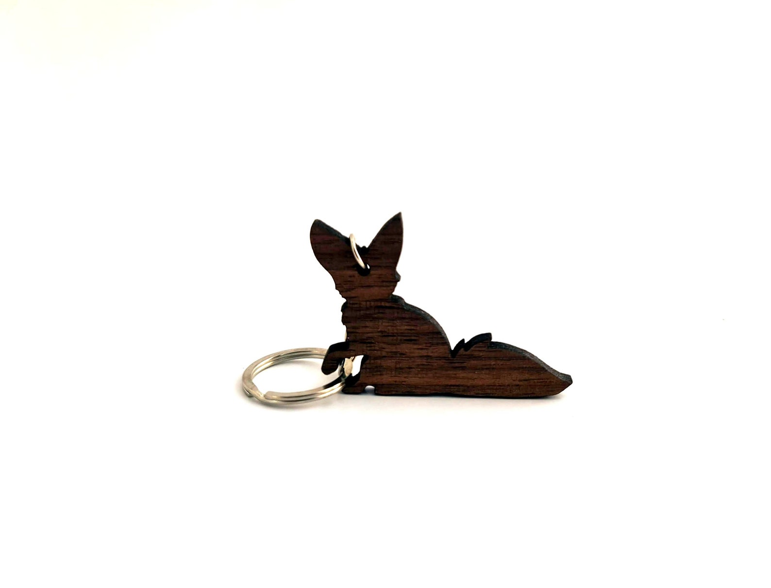 Wooden Desert Fox Keychain Walnut Wood Animal Keychain - Etsy