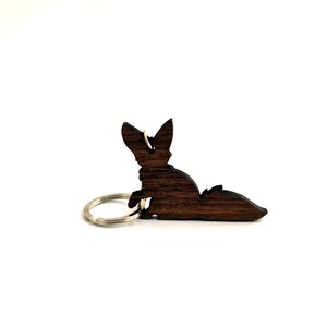 Wooden Desert Fox Keychain, Walnut Wood, Animal Keychain, Environmental ...