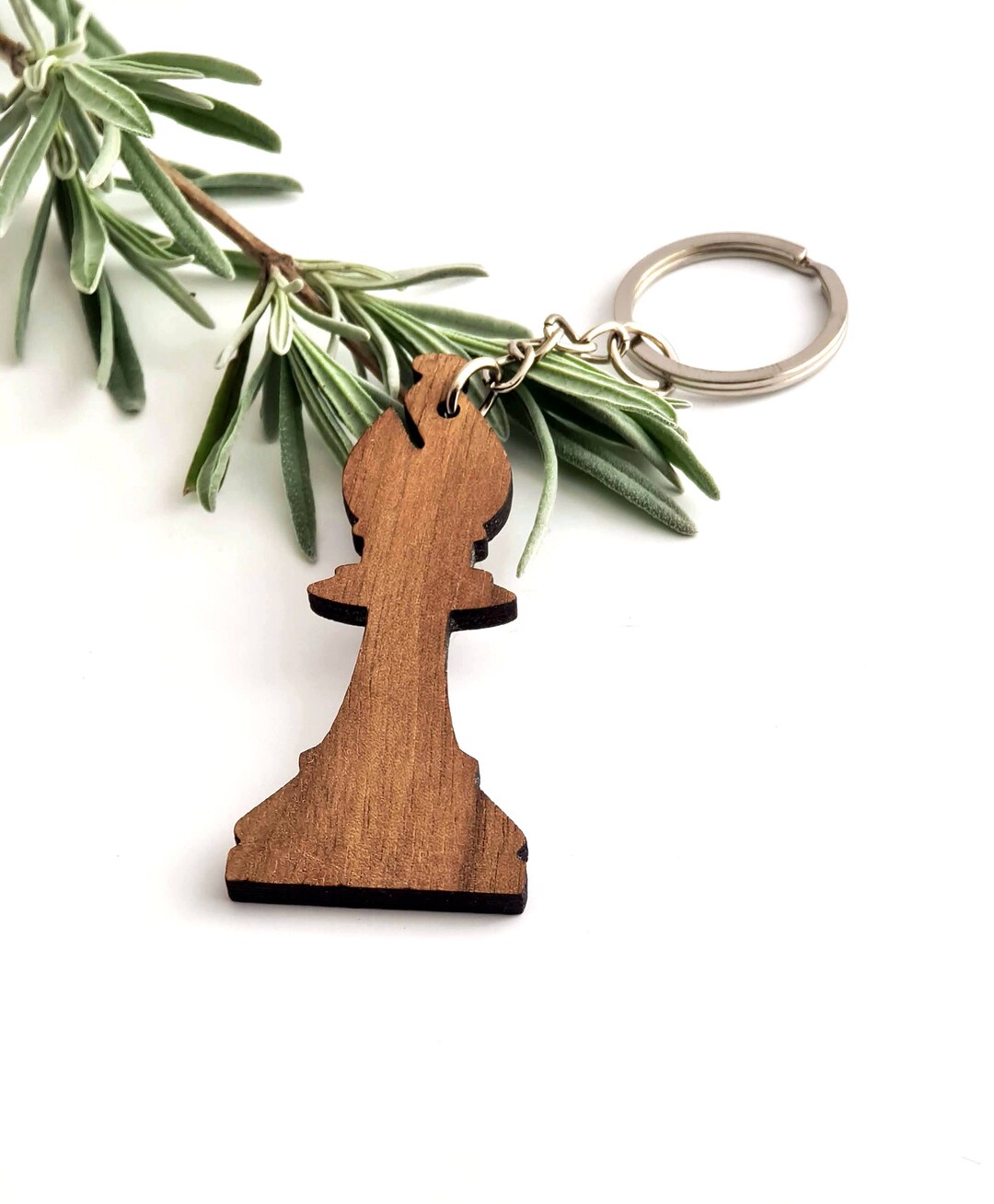 Wooden Chess Bishop Keychain, Chess Bishop Keychain, Chess Pieces ...
