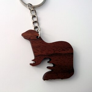 Wooden Weasel Keychain, Walnut Wood, Animal Keychain, Environmental ...