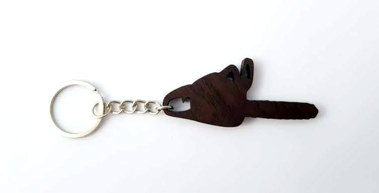 Wooden Chainsaw Tool Keychain Lumberjack Keychain Walnut - Etsy